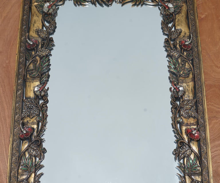 Extremely Decorative Full Length Birds of Paradise Mirror with Floral ...