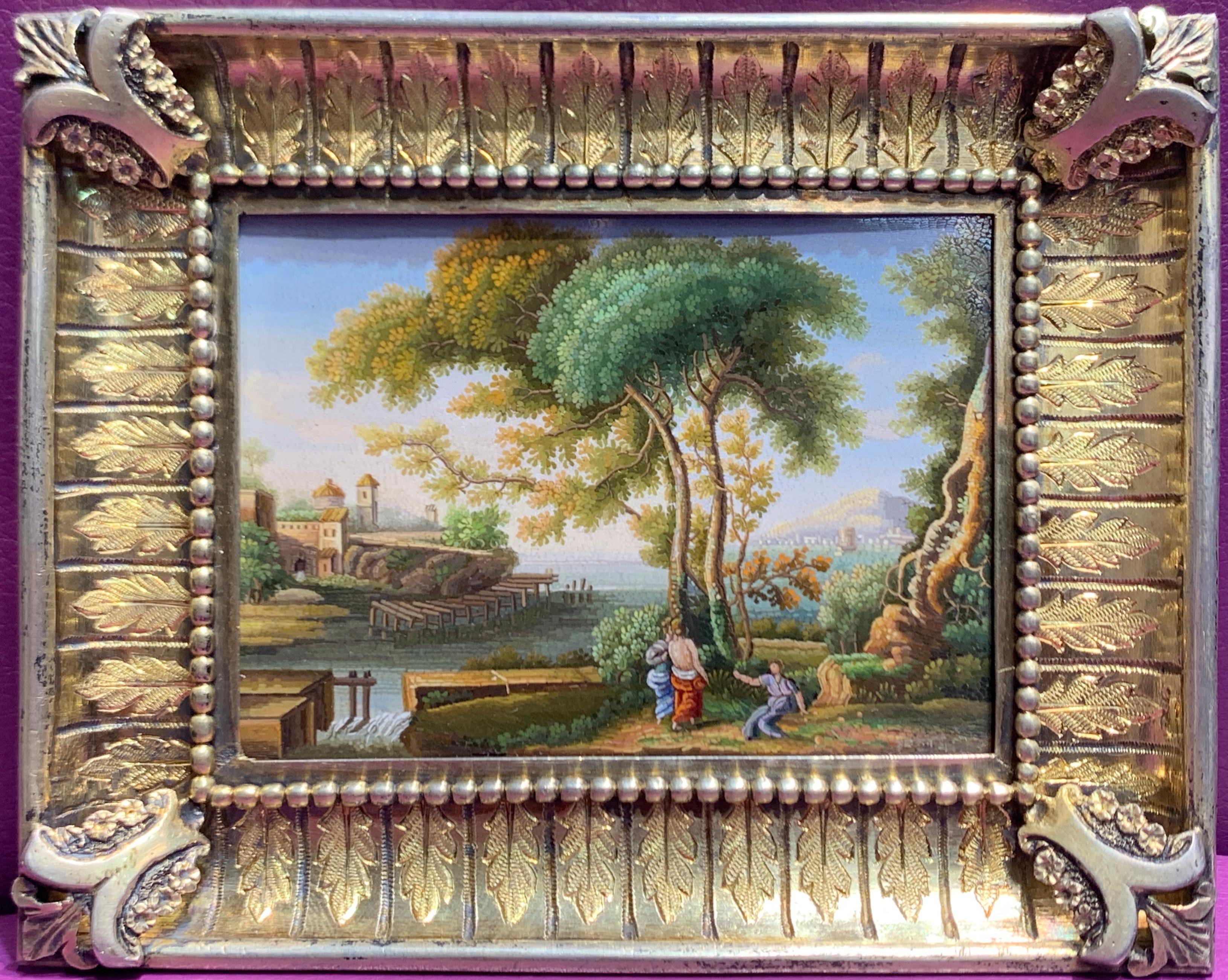 Extremely Fine 19th Century Micro Mosaic Desk Plaque For Sale at ...