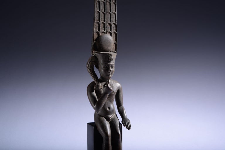 Extremely Fine Ancient Egyptian Bronze Statue of Harpocrates For Sale ...