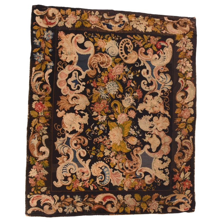 Extremely Fine Antique English Needlepoint 5'2" x 6'4" For Sale at 1stDibs