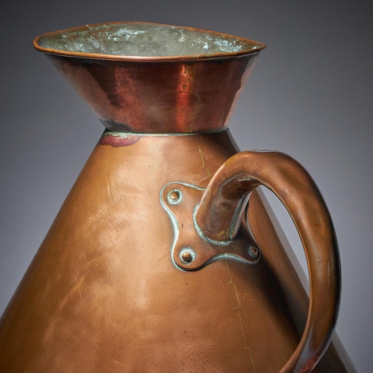 Extremely Large Victorian 5 Gallon Hammered Brass Copper Milk Jug Pitcher For Sale At 1stdibs