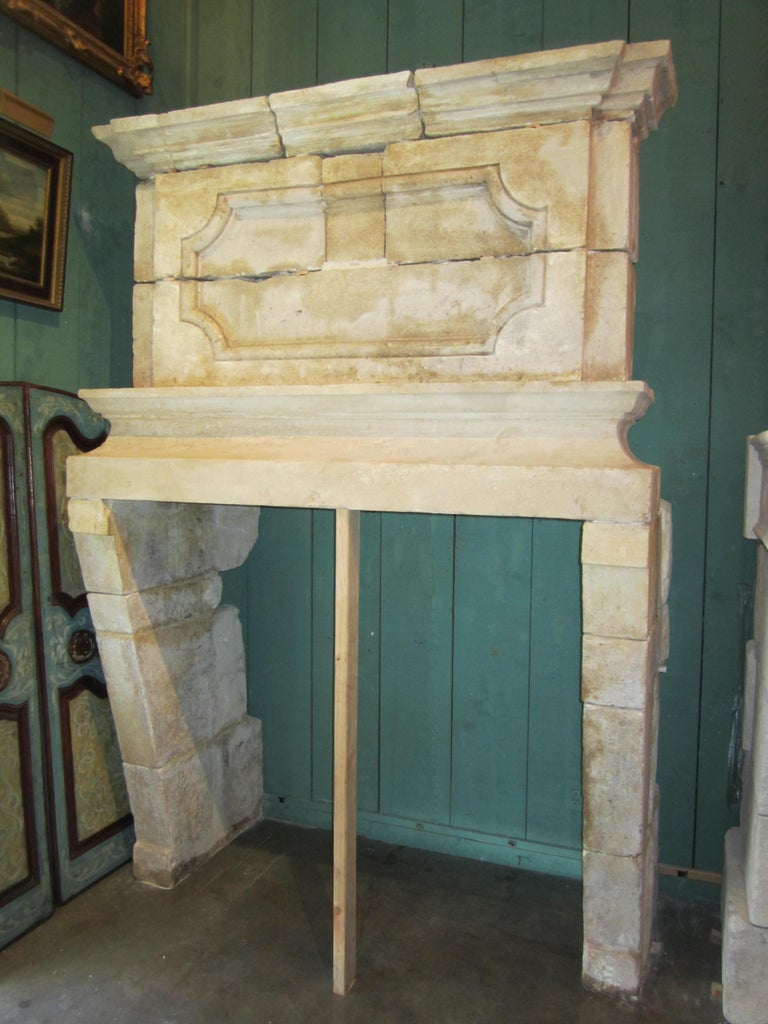 17th Century Large Mantle Louis XIII Chateau Hand Carved Stone Antique ...