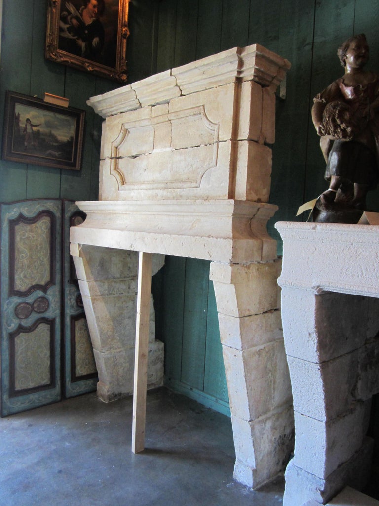 17th Century Large Mantle Louis XIII Chateau Hand Carved Stone Antique ...