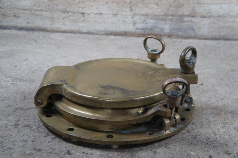 Extremely Rare Antique Solid Brass Maritime Ships Porthole Storm Cover ...