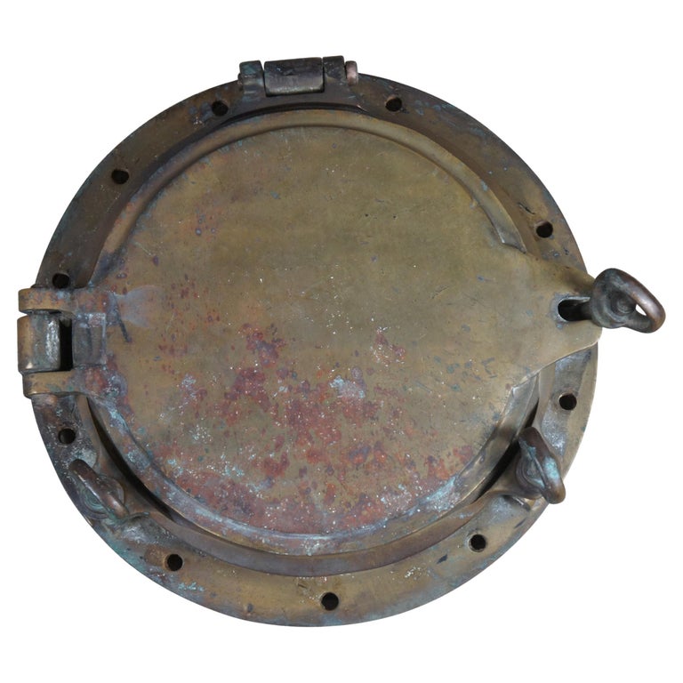 Extremely Rare Antique Solid Brass Maritime Ships Porthole Storm Cover ...