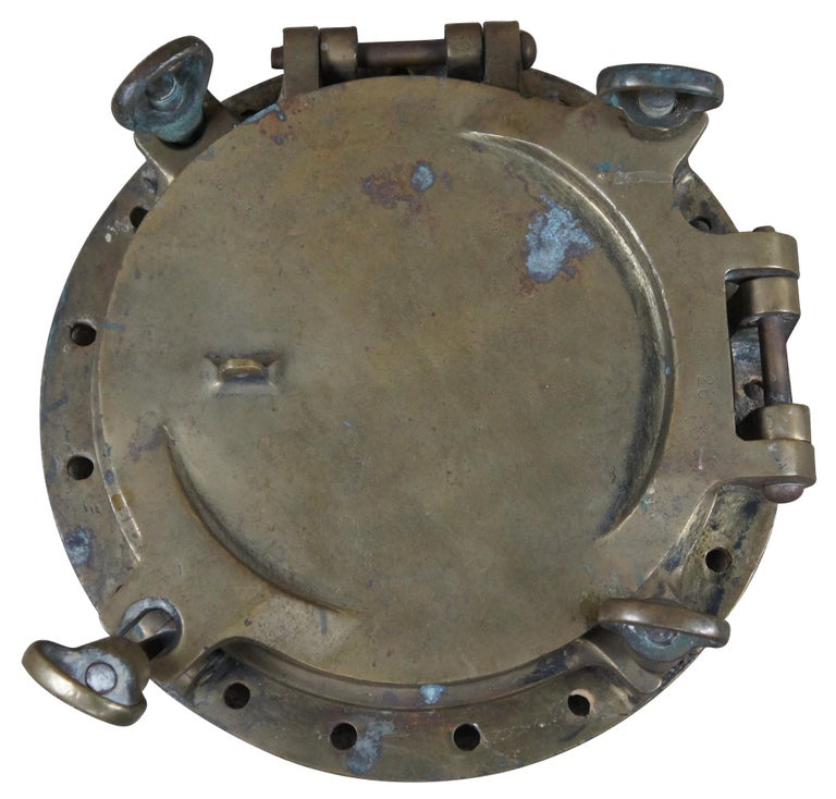 Extremely Rare Antique Solid Brass Maritime Ships Porthole Storm Cover ...