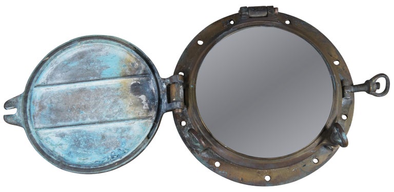 Extremely Rare Antique Solid Brass Maritime Ships Porthole Storm Cover ...