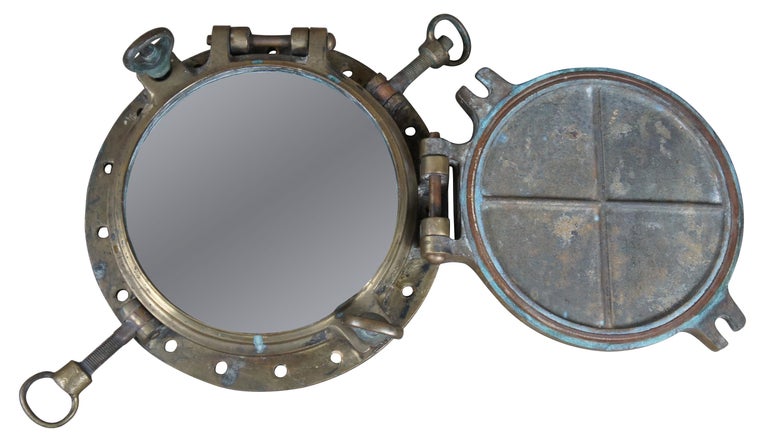 Extremely Rare Antique Solid Brass Maritime Ships Porthole Storm Cover ...