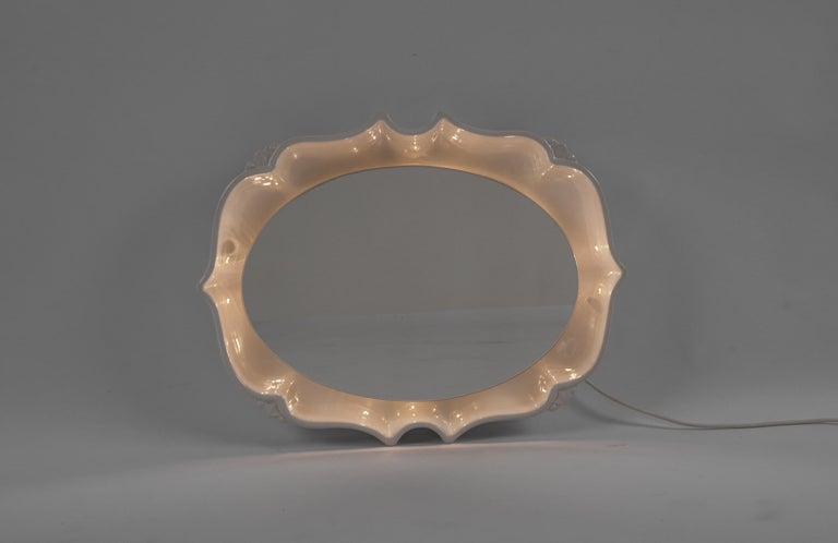 Extremely Rare Illuminated Ceramic Mirror from the Esteemed House Pan ...