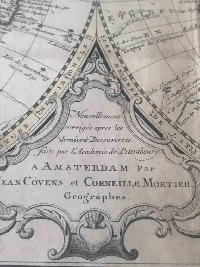 Extremely Rare Mappemonde a l'usage World Map Delisle, Guillaume Buache, 1730 For Sale at 1stDibs