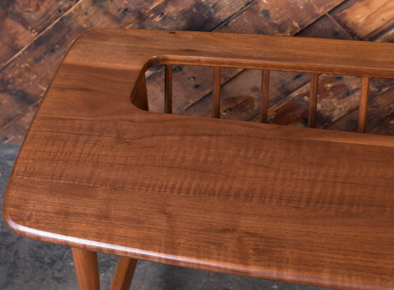 Extremely Rare Midcentury Walnut Magazine Rack/Table by Arthur Umanoff ...