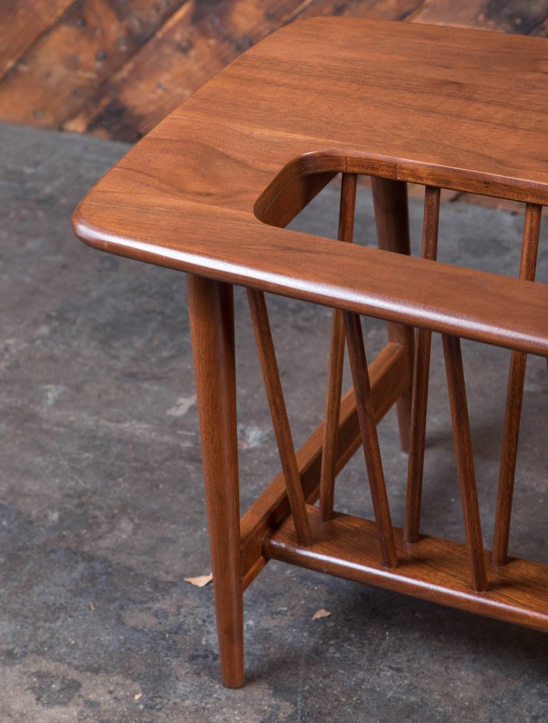 Extremely Rare Midcentury Walnut Magazine Rack/Table by Arthur Umanoff ...