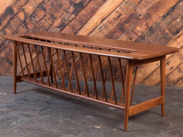 Extremely Rare Midcentury Walnut Magazine Rack/Table by Arthur Umanoff ...