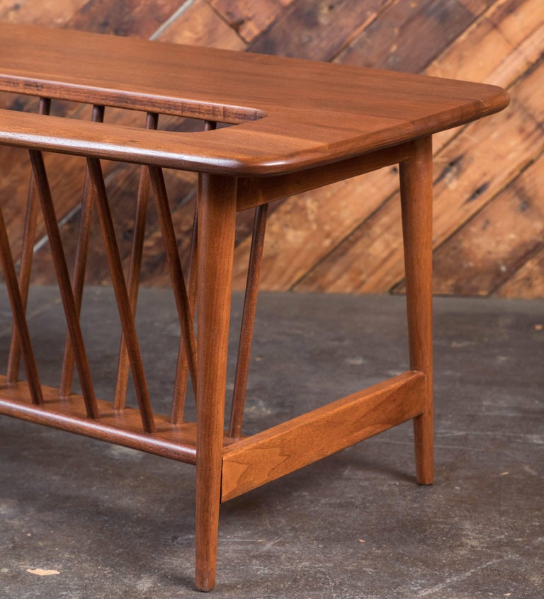 Extremely Rare Midcentury Walnut Magazine Rack/Table by Arthur Umanoff ...