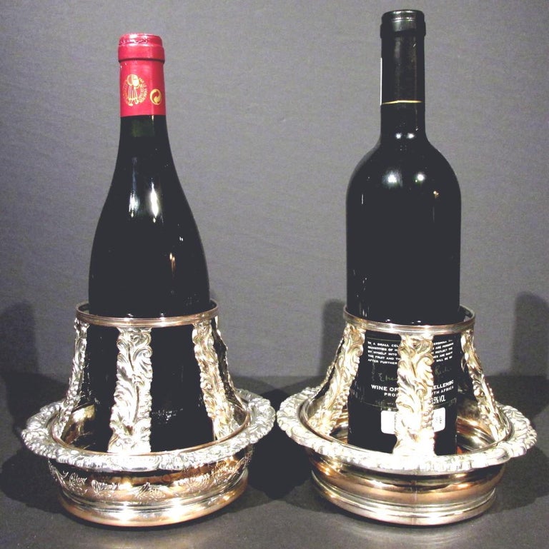 Extremely Rare Pair of Old Sheffield Plate Wine Bottle Stabilizers ...