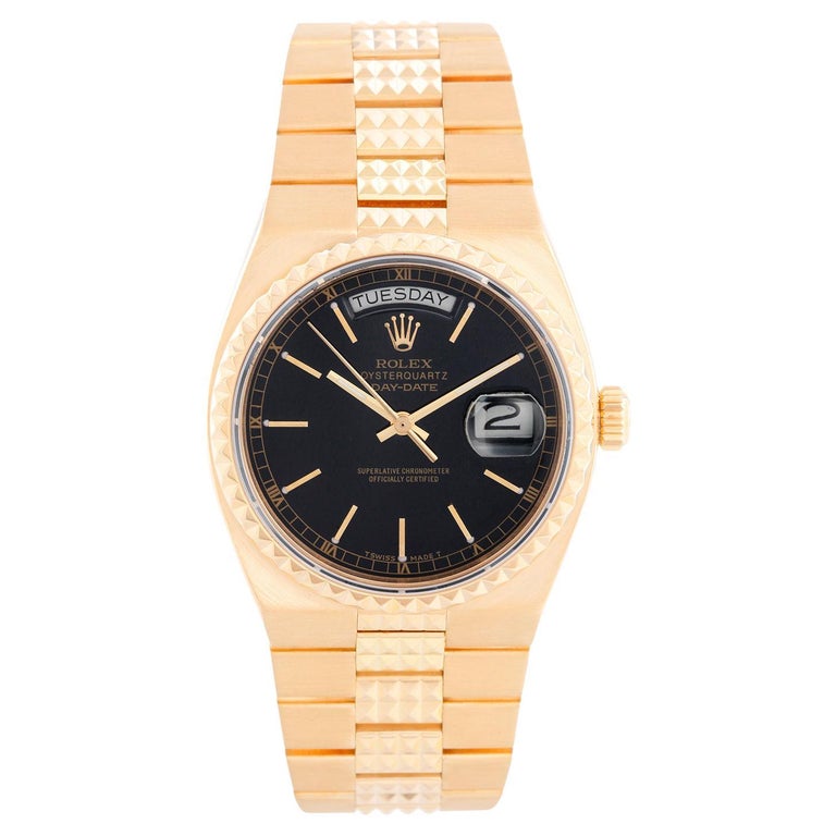 Extremely Rare Rolex Oysterquartz Pyramid 18k Gold Watch 19028 For Sale ...