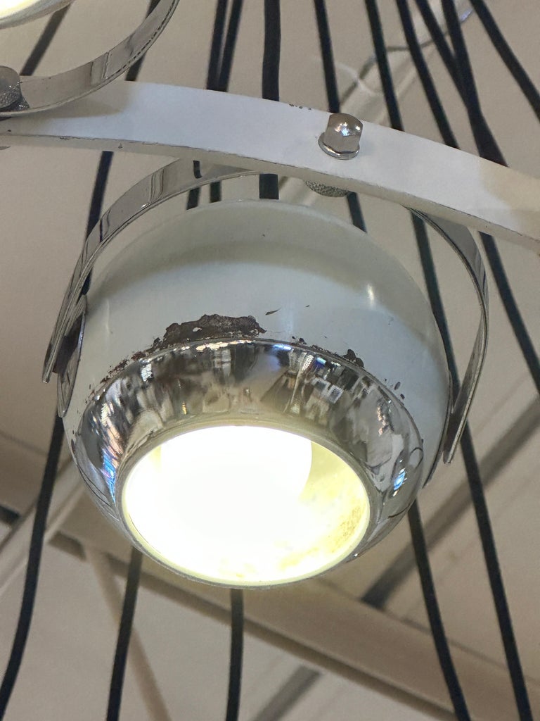 Extremely Rare Stilnovo Articulating Globe 18-Light Chandelier For Sale ...