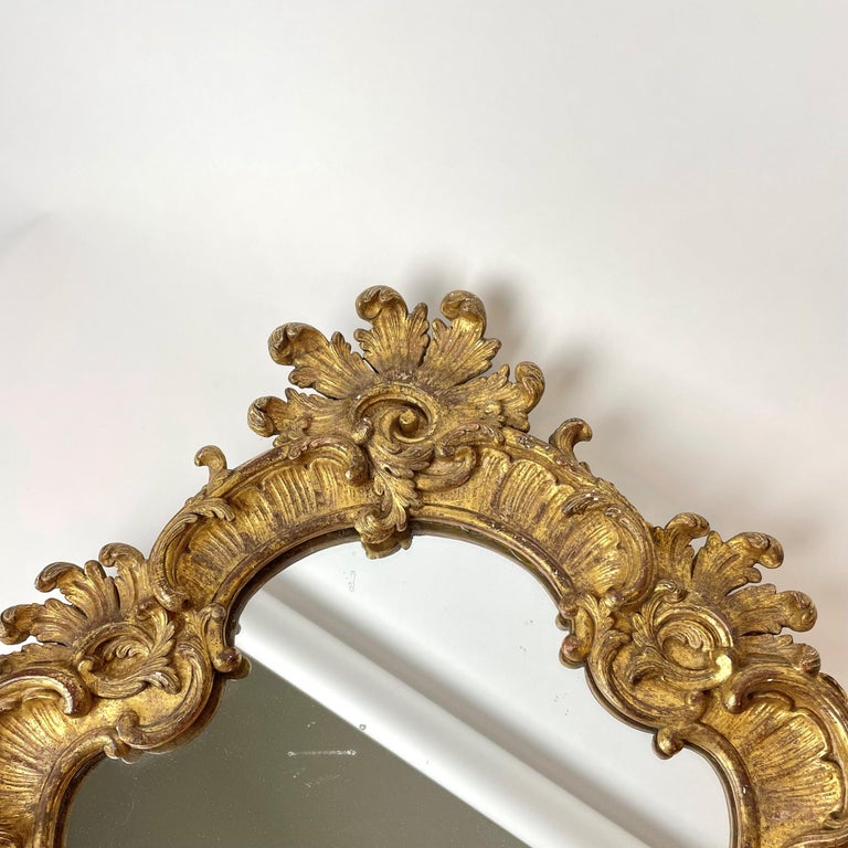 Elegant French Rococo Mirror with original gilding from Mid-18th ...