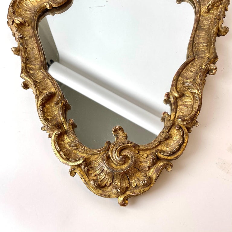 Elegant French Rococo Mirror with original gilding from Mid-18th ...