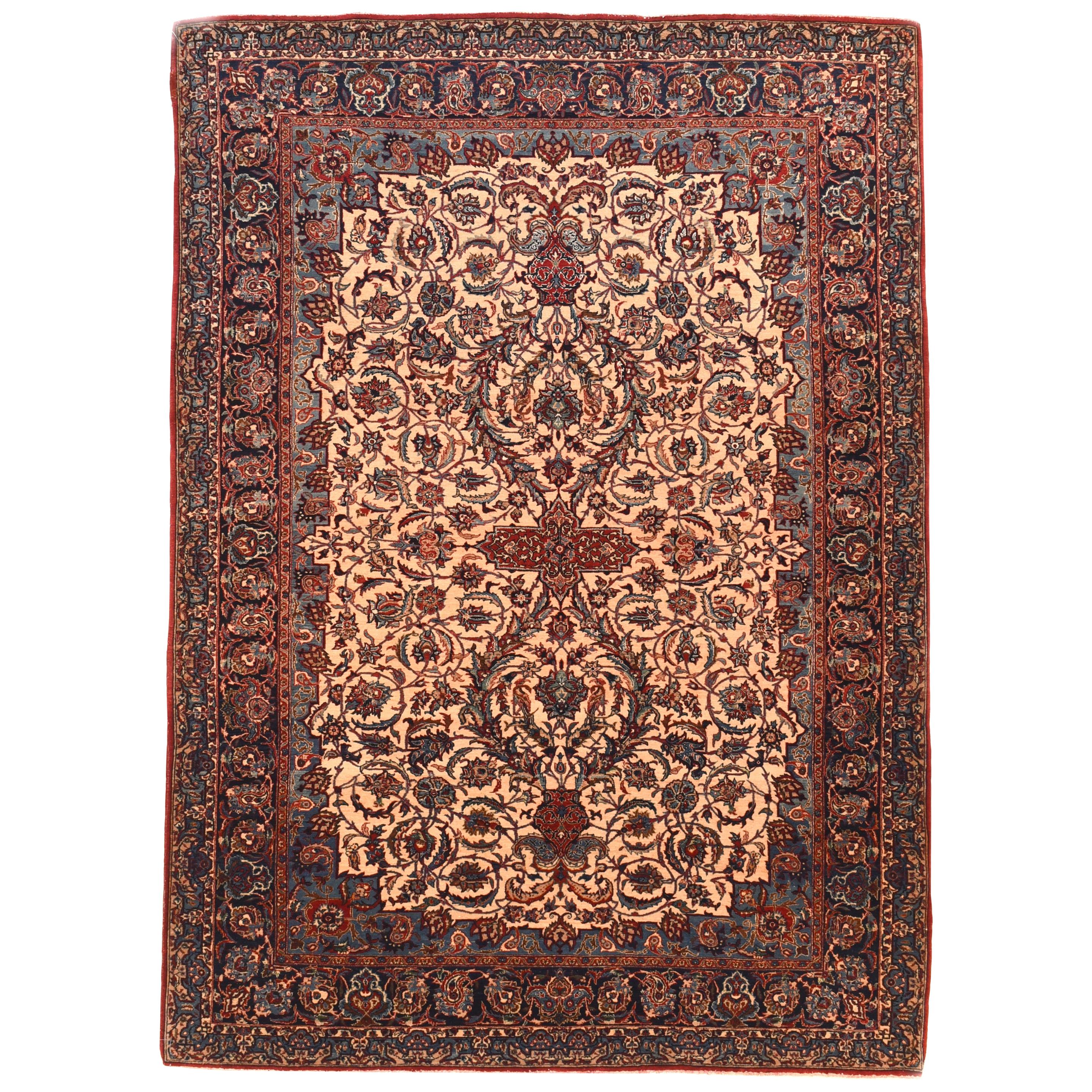 Antique Persian Isfahan Rug, Very Fine For Sale at 1stDibs