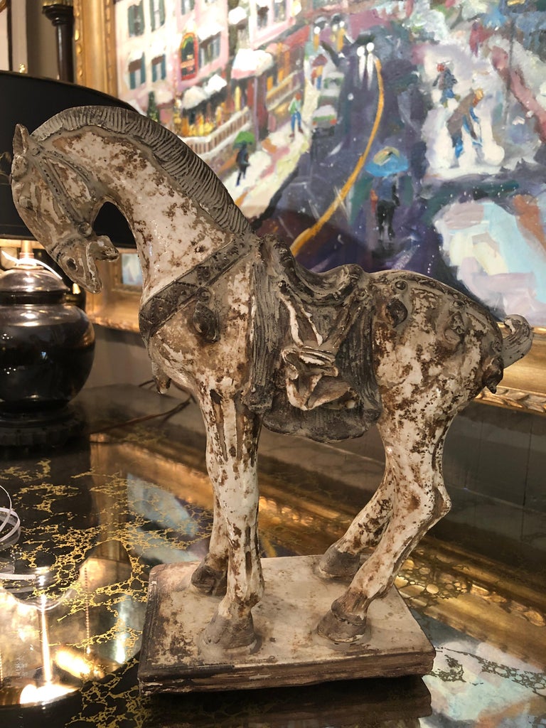 Eye Catching Ceramic Horse Sculpture with Tang Dynasty Look For Sale at ...