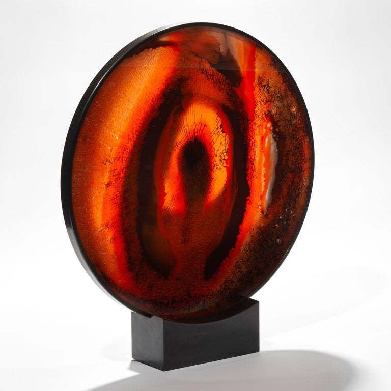 Eye of Bravery, a Red and Black Abstract Glass Artwork by Yorgos ...