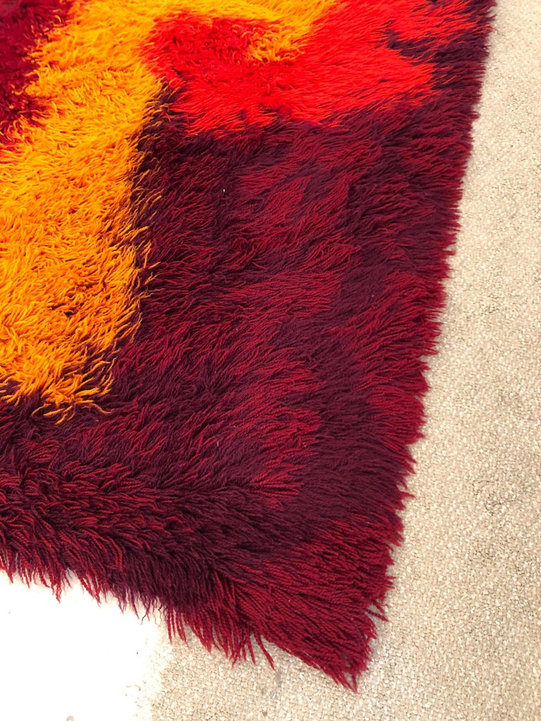 Eye Popping Mid-Century Modern Scandinavian Plush Shag Rug at 1stDibs ...