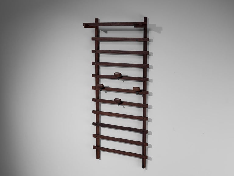 Ezhio Longhi for Elam Coat Rack in Teak For Sale at 1stDibs
