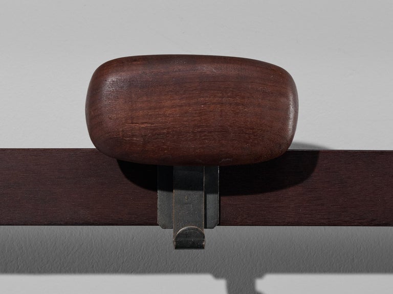 Ezhio Longhi for Elam Coat Rack in Teak For Sale at 1stDibs