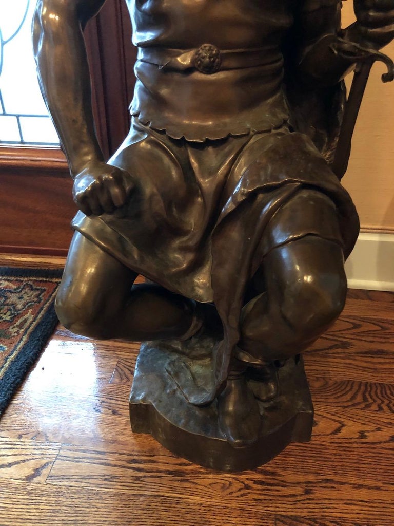 F. Barbedienne Bronze "Le Courage Militaire" For Sale at 1stDibs