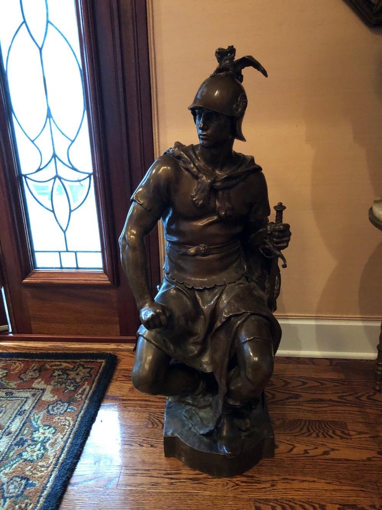 F. Barbedienne Bronze "Le Courage Militaire" For Sale at 1stDibs