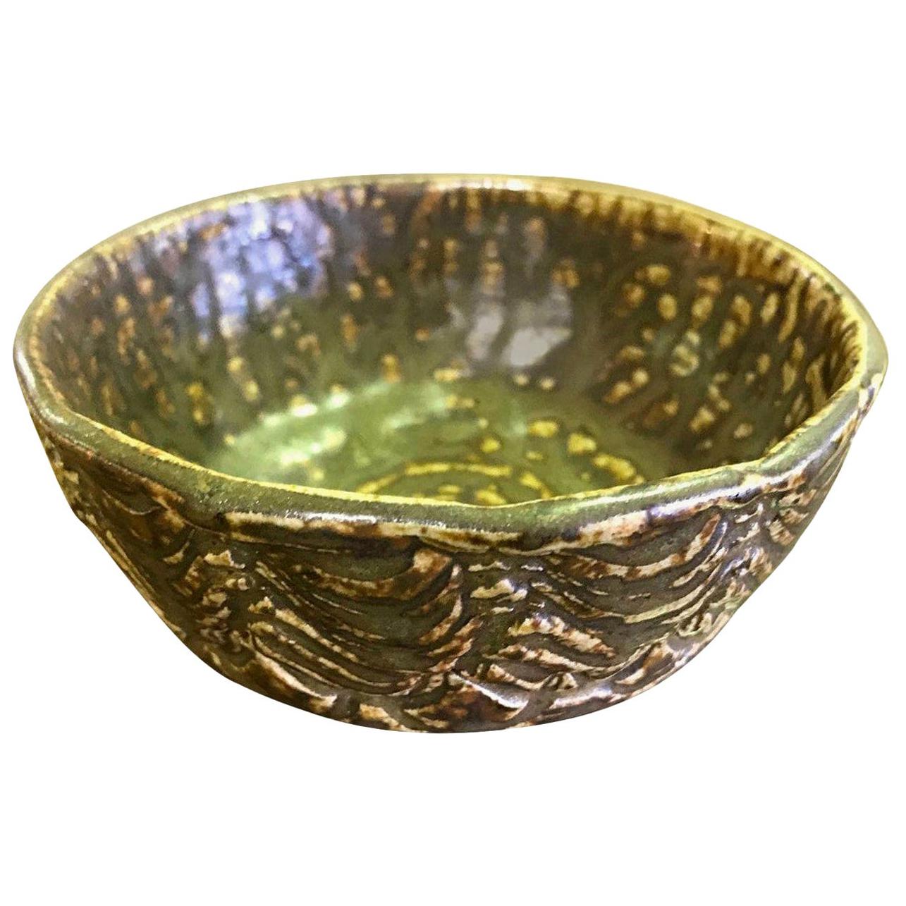 Peter Simpson Signed British UK Studio Pottery Bowl Organic Nature Form ...