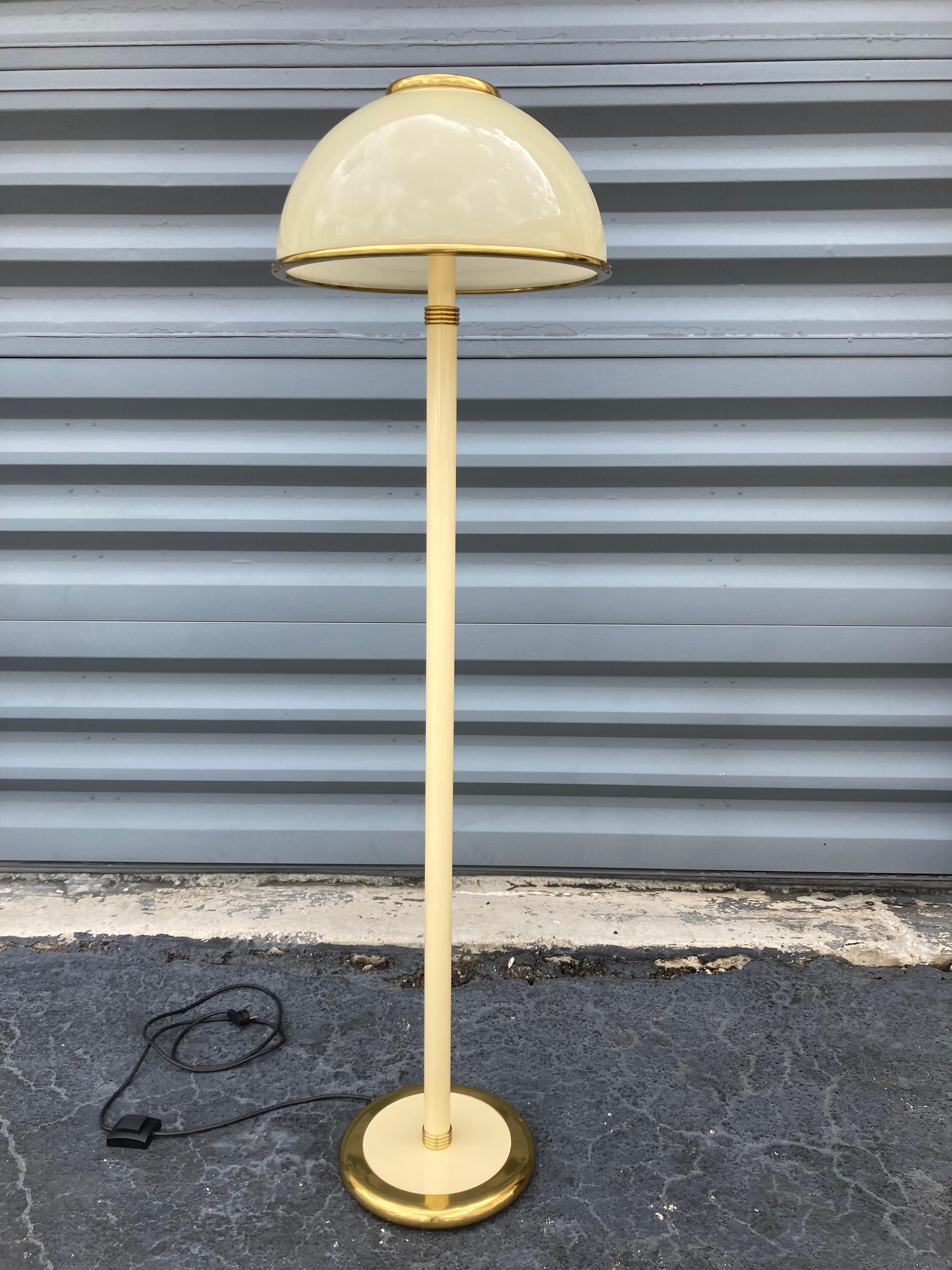 F. Fabbian Floor Lamp, Murano Glass and Brass, Italy For Sale at ...