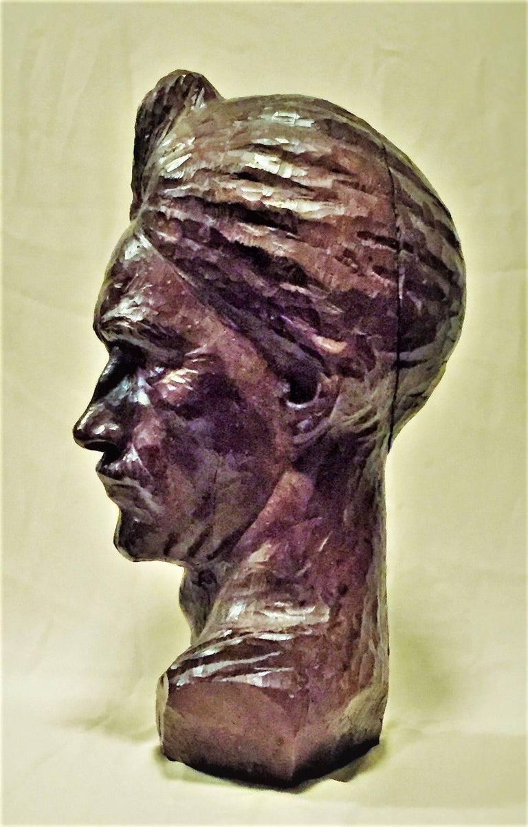 F. Falcone, Orientale, Italian Art Deco Hand-Carved Wood Sculpture ...