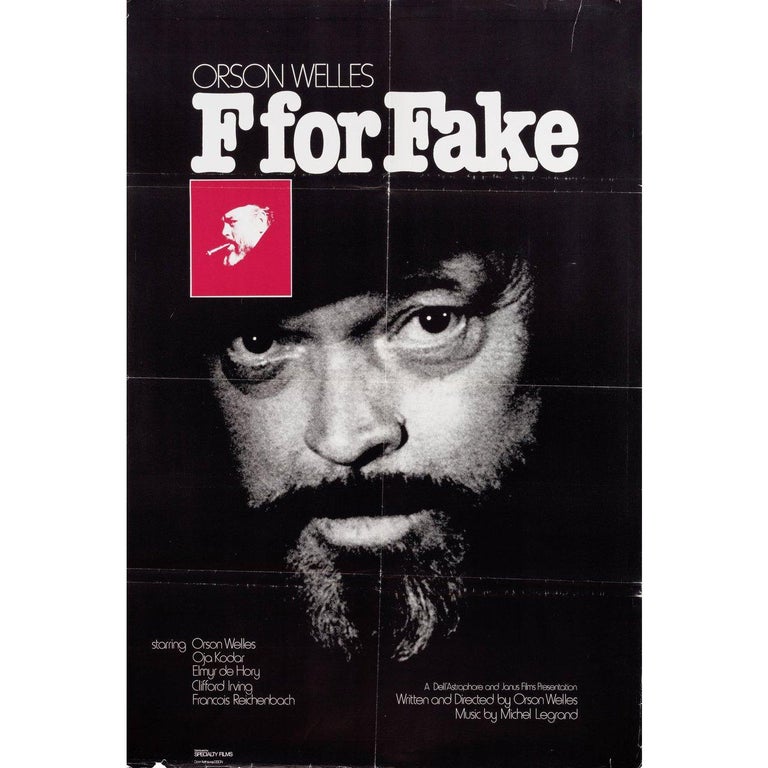 F for Fake 1977 U.S. One Sheet Film Poster For Sale at 1stDibs