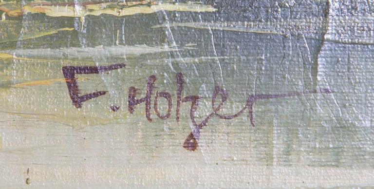 F. Holzer - F. Holzer - Large 20th Century Oil, Woodland Pool For Sale ...