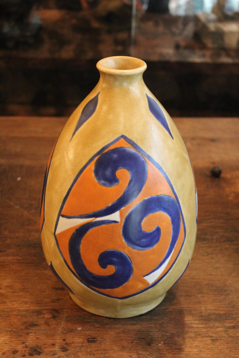 F. Moreau Art Deco Belgium Pottery Vase For Sale at 1stDibs | belgium ...
