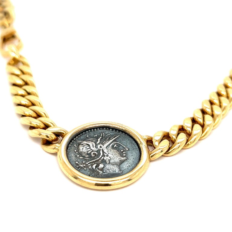 F. Moroni Roman Gold Coin Necklace For Sale at 1stDibs