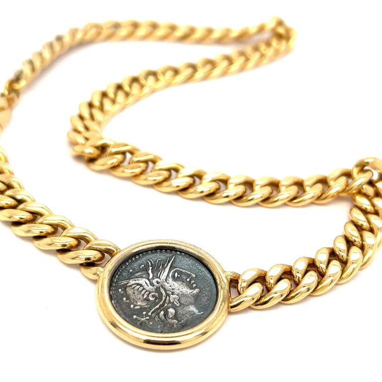 F. Moroni Roman Gold Coin Necklace For Sale at 1stDibs
