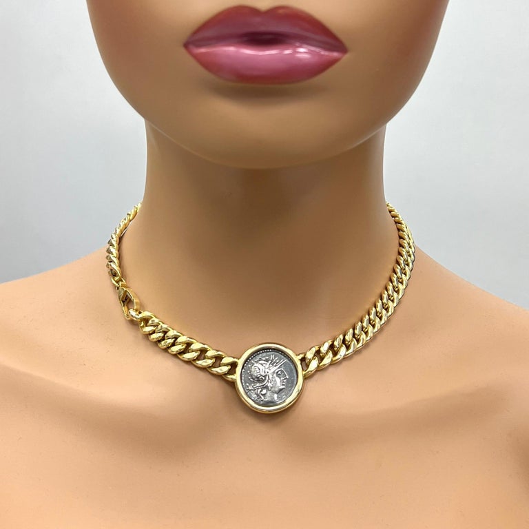 F. Moroni Roman Gold Coin Necklace For Sale at 1stDibs
