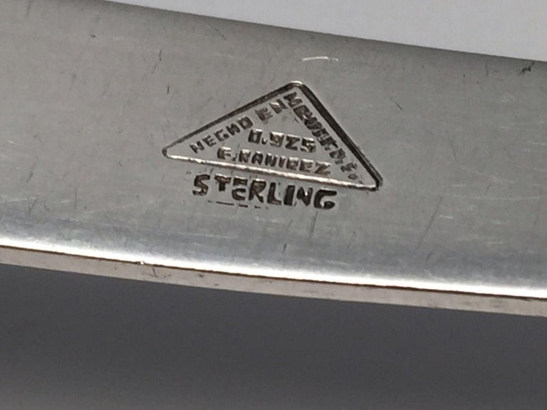 F. Ramirez Sterling Silver Pattern FMZ1 Salad Serving Set with Blossom ...