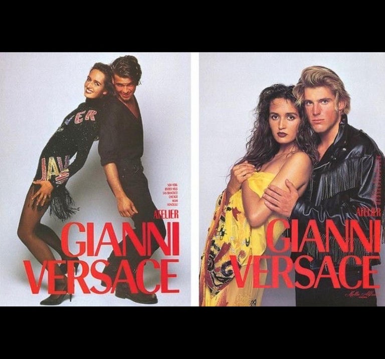F/W 1989 Gianni Versace Runway Yellow Rhinestone Beaded Fringe Ombré ...