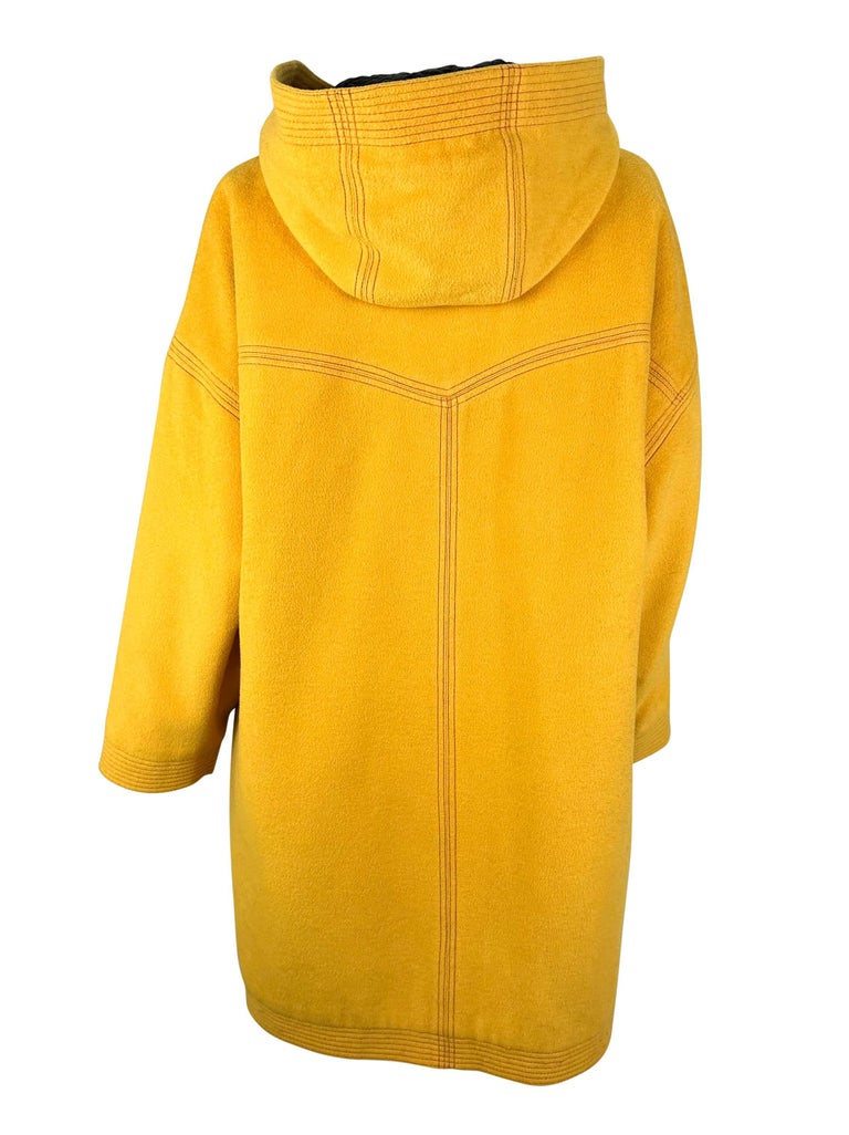 F/W 1992 Gianni Versace Medusa Mustard Yellow Wool Oversized Toggle ...