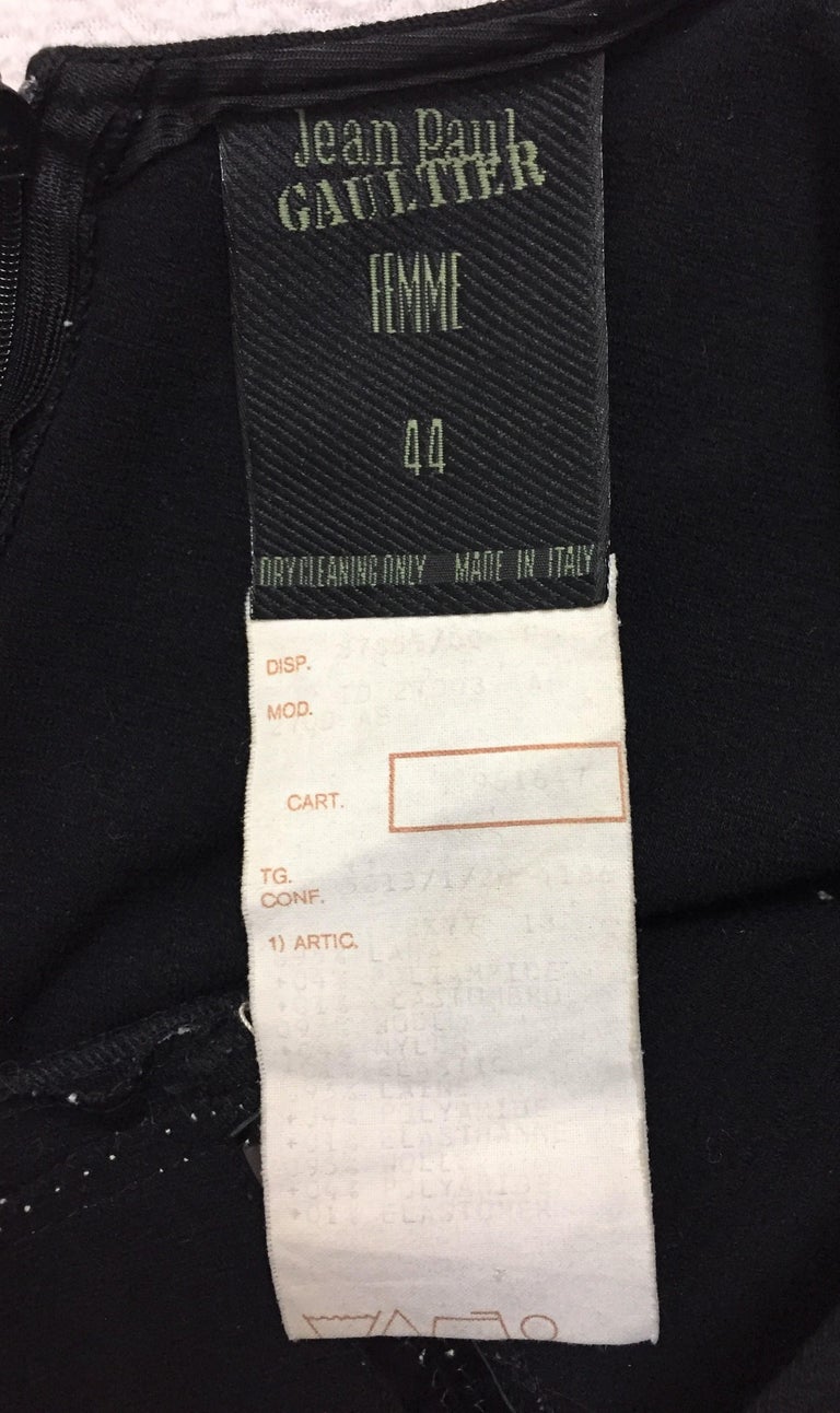 F/W 1992 Jean Paul Gaultier Runway Black Cone Bra Large Butt Pockets ...