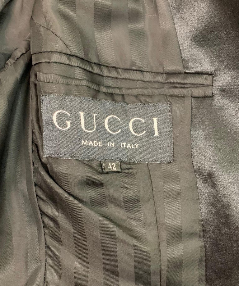 F/W 1995 Gucci by Tom Ford Black Silk Satin Structured Tuxedo Jacket at ...