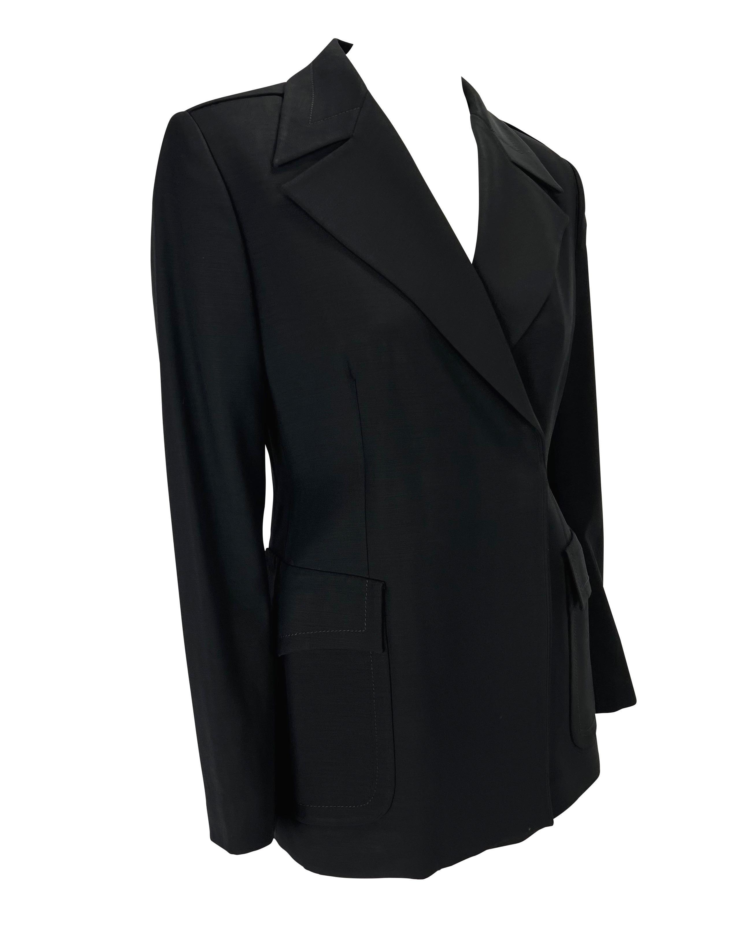 F/W 1996 Gucci by Tom Ford Navy Wool Epaulet Blazer Jacket For Sale at ...
