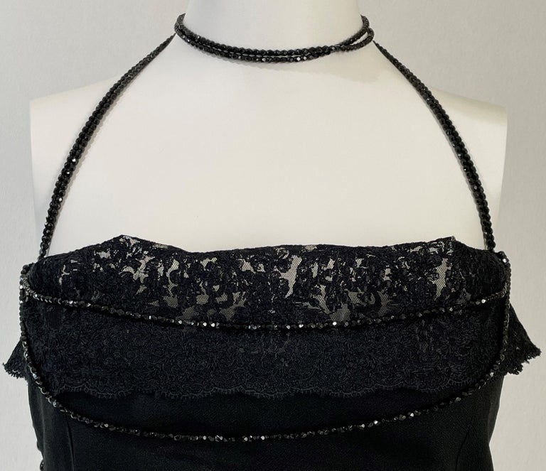 F/W 1997 Christian Dior by John Galliano Black Beaded High Slits Mini ...