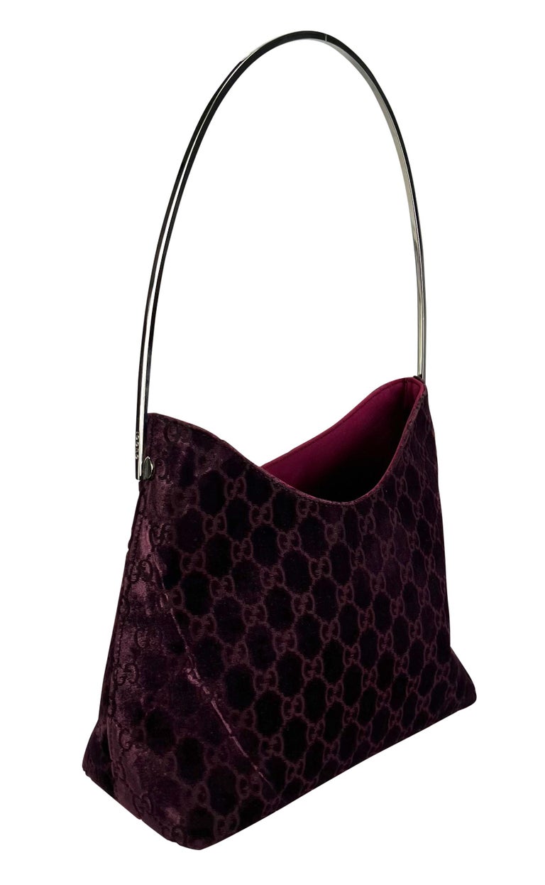 F/W 1997 Gucci by Tom Ford Purple Velvet 'GG' Monogram Runway Bag For ...