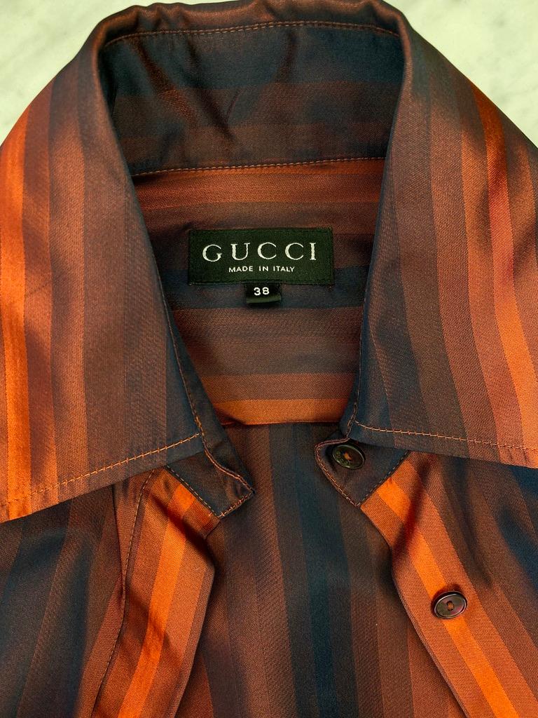 F/W 1997 Gucci by Tom Ford Runway Red Ombré Stripe Button Up Shoulder ...