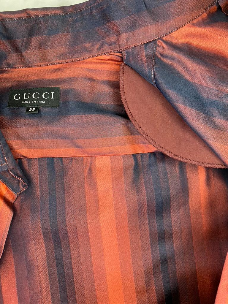 F/W 1997 Gucci by Tom Ford Runway Red Ombré Stripe Button Up Shoulder ...